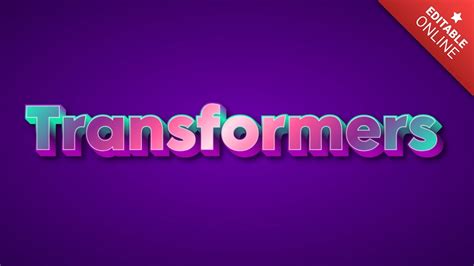 Transformers Text Effect Generator