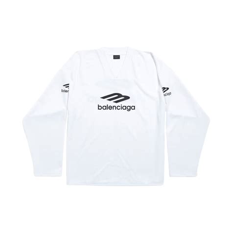 발렌시아가 스키웨어 3b 스포츠 아이콘 스키 롱슬리브 티셔츠 라지 핏 화이트 Balenciaga Kream