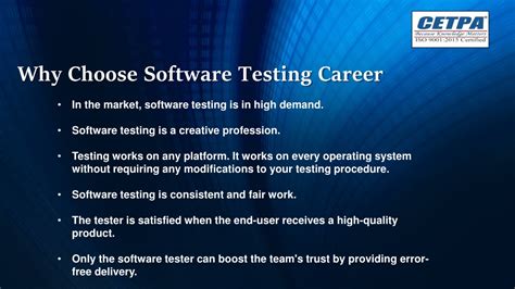 Ppt Why Choose Software Testing As A Career Powerpoint Presentation