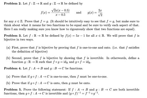 Solved Discrete Mathematics Problem Proofs Injective