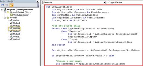 How To Quickly Copy All Tables From One Email To Another In Outlook