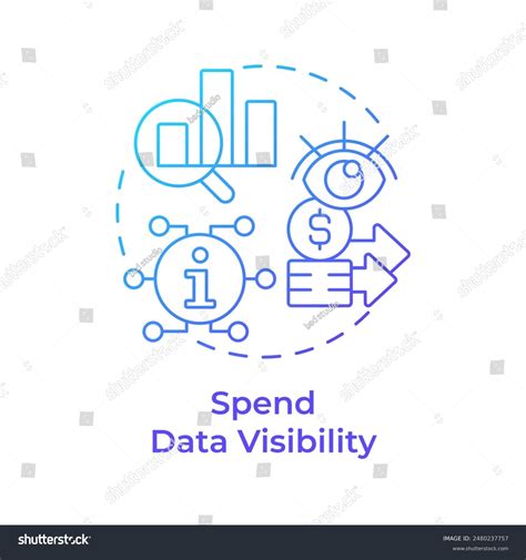 spend data visibility blue gradient concept stock vector royalty free