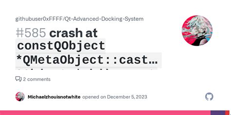 Crash At ConstQObject QMetaObject Cast Const QObject Obj Const