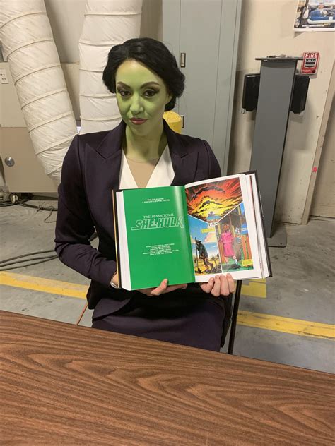 Malia Arrayah Reading On Set R Shehulk