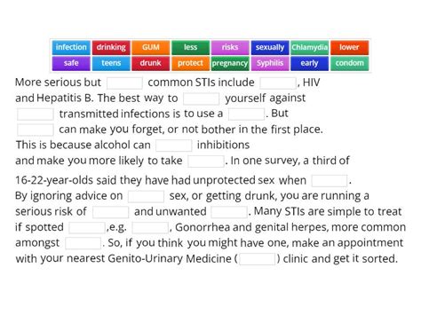 Drinking And Unprotected Plete The Sentence