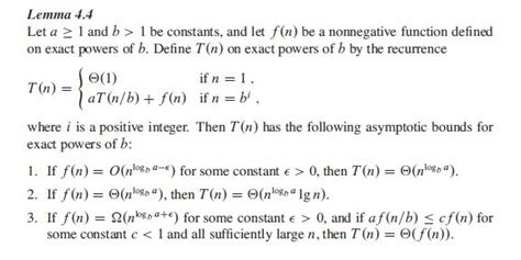 algorithms solving f n n log n using this version of master