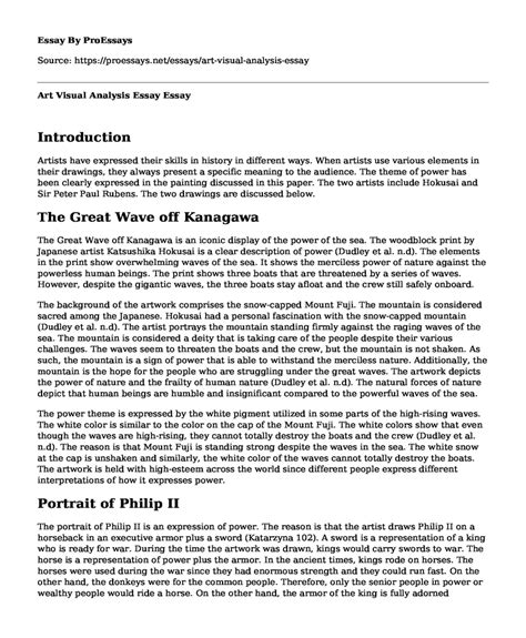 📚 Art Visual Analysis Essay Free Essay Term Paper Example