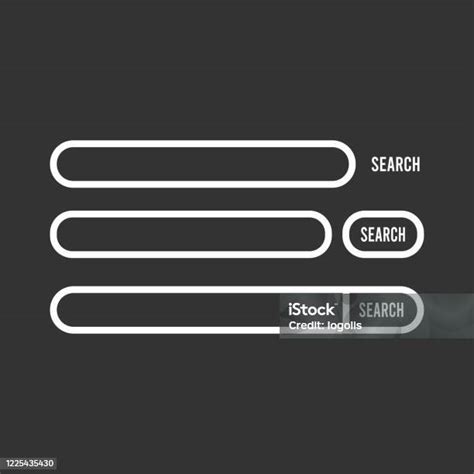 검색 바 벡터 요소 디자인 어두운 배경에 격리 된 검색 상자 Ui 템플릿세트 0명에 대한 스톡 벡터 아트 및 기타 이미지 0