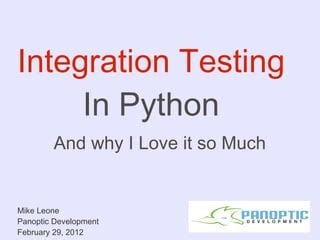 Integration Testing In Python PPT