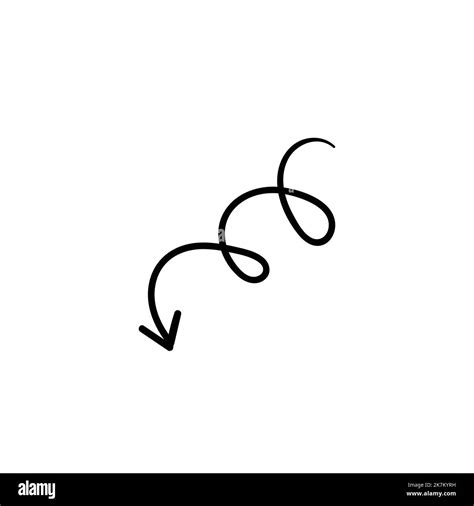 Ong Curved Arrow Icon Pointing Down On White Isolated Background Stock Vector Image And Art Alamy