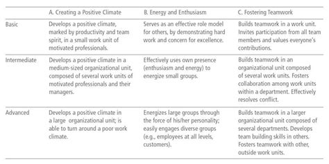 Behavioral Descriptors For Job Competency Models