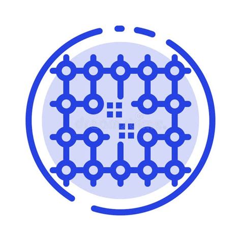 Chip Connection Electricity Grid Material Blue Dotted Line Line