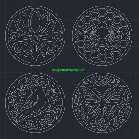 Free Round Vectors And Laser Cut Coaster Designs Freepatternsarea