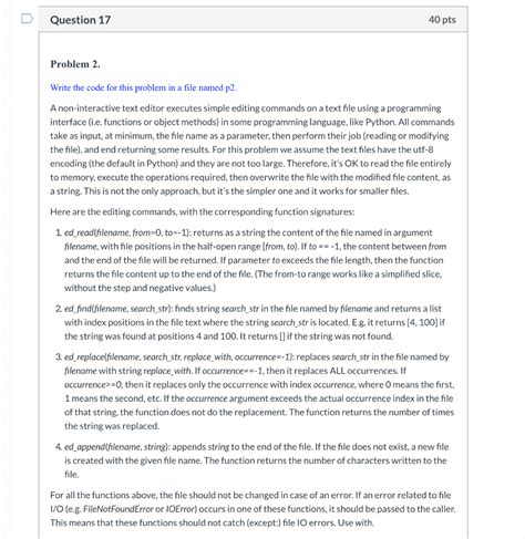 Solved Question Pts Problem Write The Code For This Chegg Com