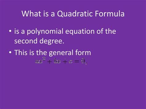 Quadratic Formula Powerpoint Ppt
