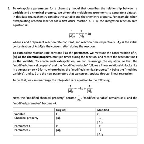 To Extrapolate Parameters For A Chemistry Model That