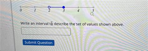 Solved Write An Interval Th Describe The Set Of Values Shown Chegg Com