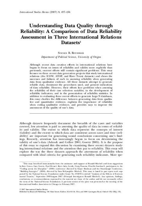 pdf understanding data quality through reliability a comparison of
