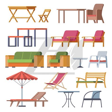 دانلود وکتور مبلمان باغ فضای باز و ساحل و حیاط دانلود رایگان فایل