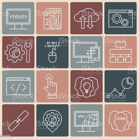 Internet Technology And Programming Vector Linear Icons Set Stock Illustration Download Image