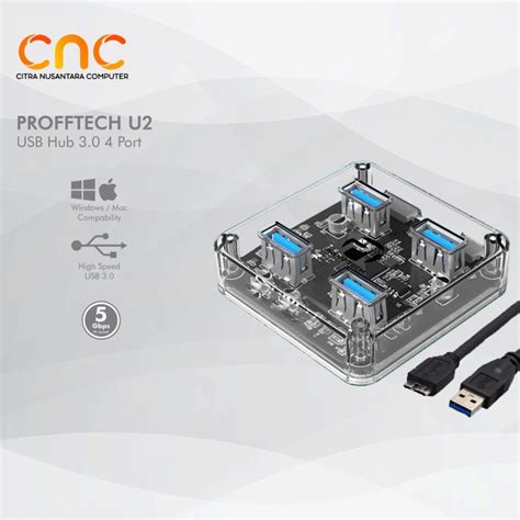Jual Usb Hub Versi Port Profftech U Transparant Kota Denpasar Citra Nusantara
