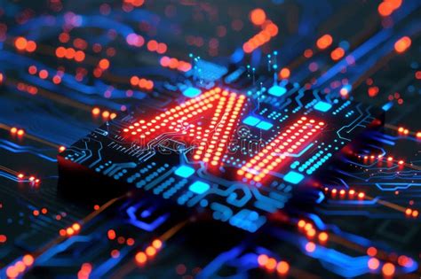 AI Digital Processor on Circuit Board, Futuristic Tech Hardware ...