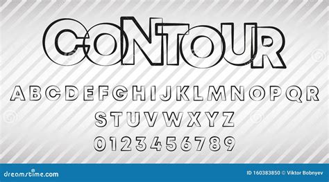 Alphabet Letters And Numbers Of Contour Line Design Stamp Stroke Font