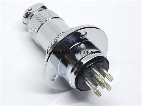 Разъем GX20-6 PIN с фланцем, пара купить в Украине