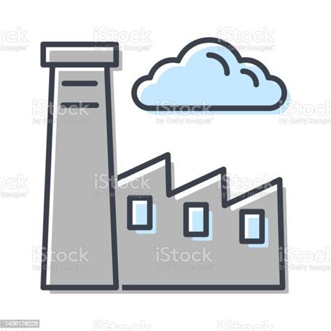 배기 또는 구름 벡터 격리 평면 아이콘 생태 보호 및 환경 오염 개념이있는 제조 공장 건물 외관에 대한 스톡 벡터 아트 및 기타 이미지 건물 외관 검은색 공장 산업