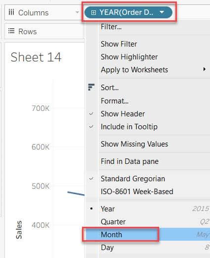 Create Area Chart In Tableau