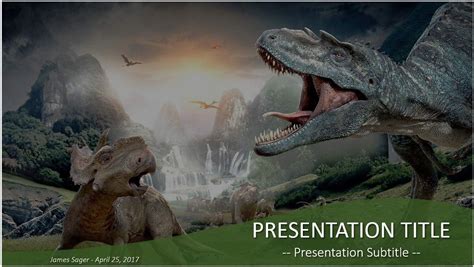 Dinosaurs Powerpoint Template Sagefox Themed Powerpoint Powerpoint Templates Powerpoint