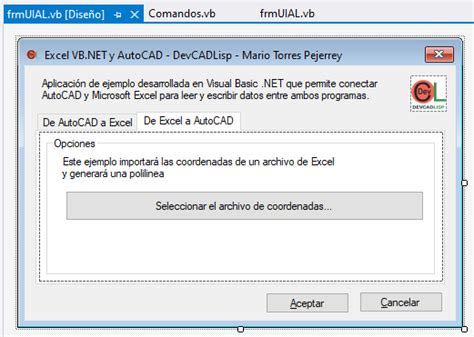 Proyecto Visual Basic Net Para Conectar Autocad Con Excel Mediante Una Dll Post 7 Importar