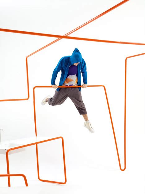 Tubular Installation Forms Backdrop For Issey Miyake Menswear