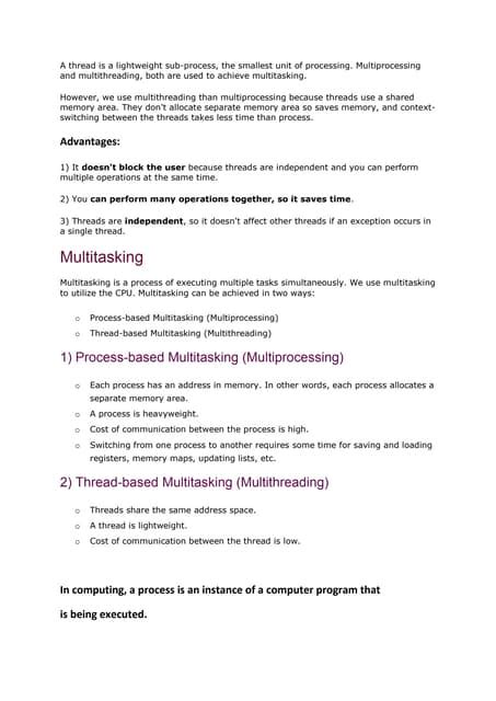 multi threading docx programming languages computing