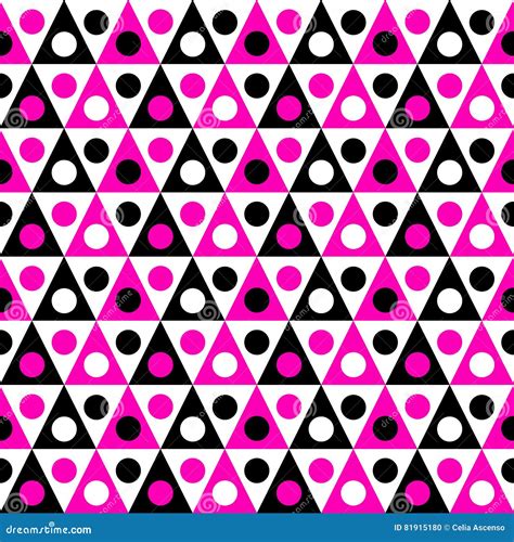 Triangles And Circles Seamless Pattern Stock Illustration