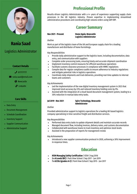 3 One Page CV Examples Guide Stand Out And Land Interviews