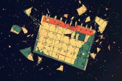 Temporal Fragments Calendar Premium Ai Generated Image