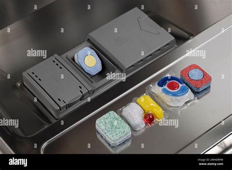 Dosing Chamber Five Dishwasher Detergent Tabs Various Brands