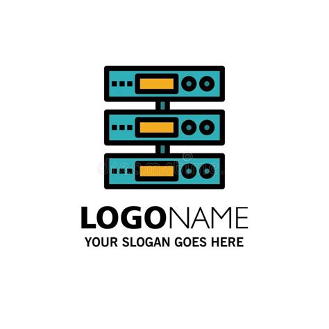 Server Data Storage Cloud Files Business Logo Template Flat Color