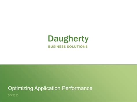 Optimizing Application Performance 2022pptx