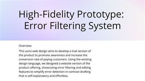 High Fidelity Prototype Error Filtering System By Ying On Dribbble