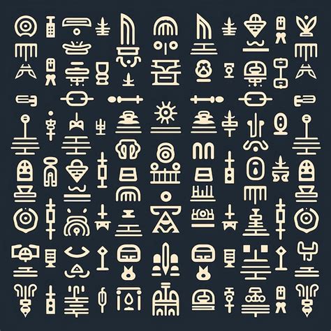Premium Ai Image Ancient Glyphs In A Minimalist Vector Clean Monoline Art Style Adorn Your