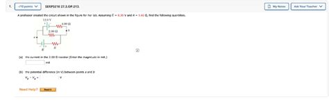 Solved Question 10 Points Serpse10 27 3 0p 013 My Notes Ask