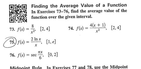 Solved Finding The Average Value Of A Function In Exercises