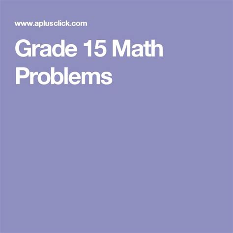Aplusclick Math And Logic Problems For Grade 15