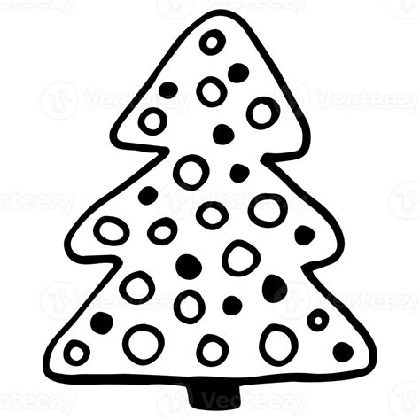 Doodle Christmas Tree Simple Illustration Single Element 25879245 Png