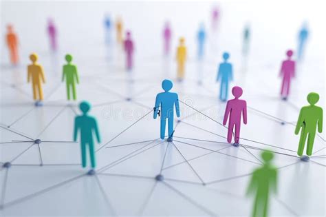 Vibrant 3d Social Network Illustration Featuring Diverse Group Of People Icons Connected By