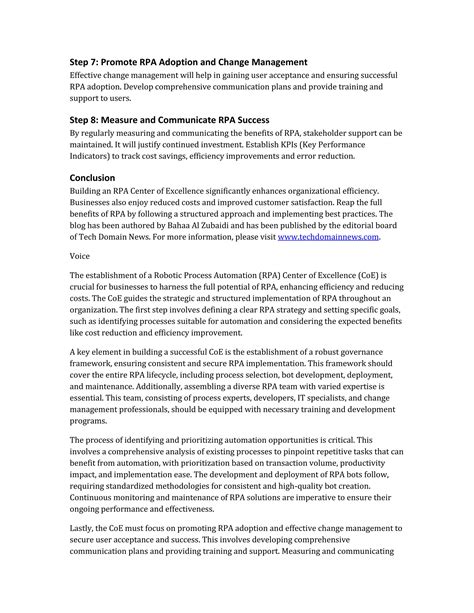 Building An Rpa Center Of Excellence Pdf