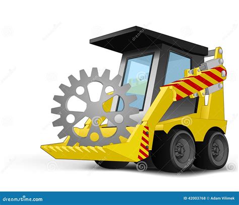 Industrial Cogwheel On Vehicle Bucket Transportation Vector Stock Vector Illustration Of