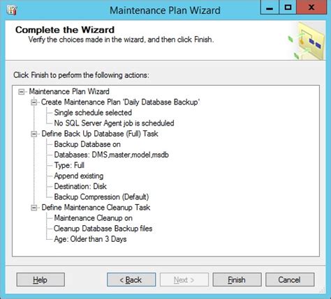 Create Database Backup Using Maintenance Plans